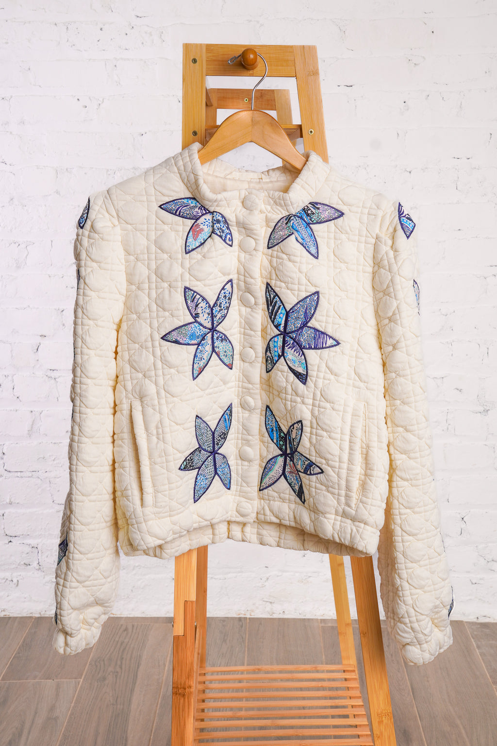 Quilted Ivory Jacket – Red Clover